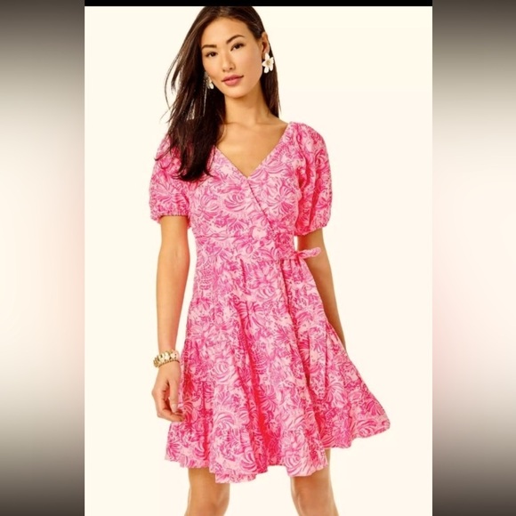 Lilly Pulitzer | Dresses | Lilly Pulitzer Iralee Linen Wrap Dress Foxy ...